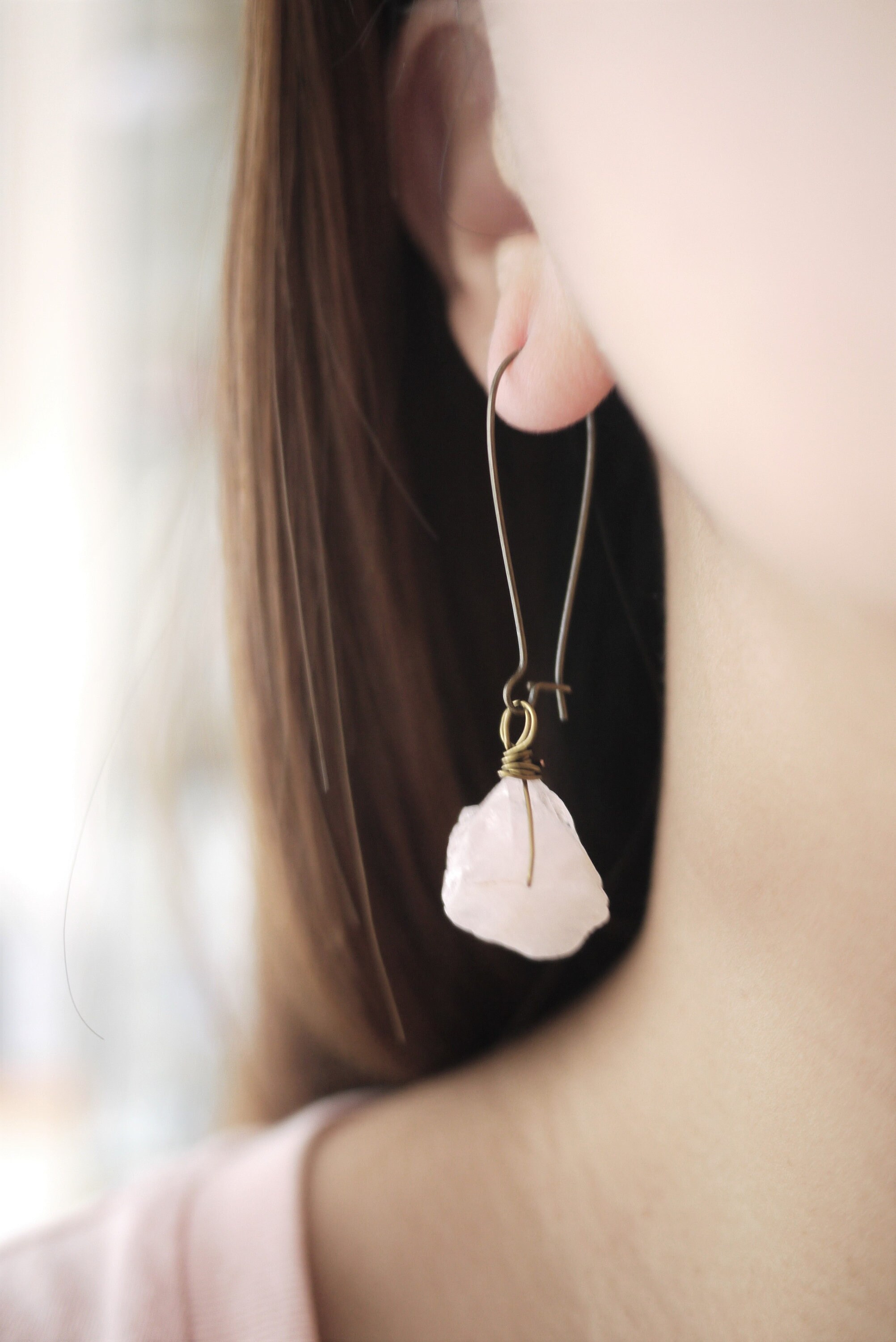 Raw Quartz Earrings Raw Crystal Earrings Gemstone Earrings - Etsy Hong Kong