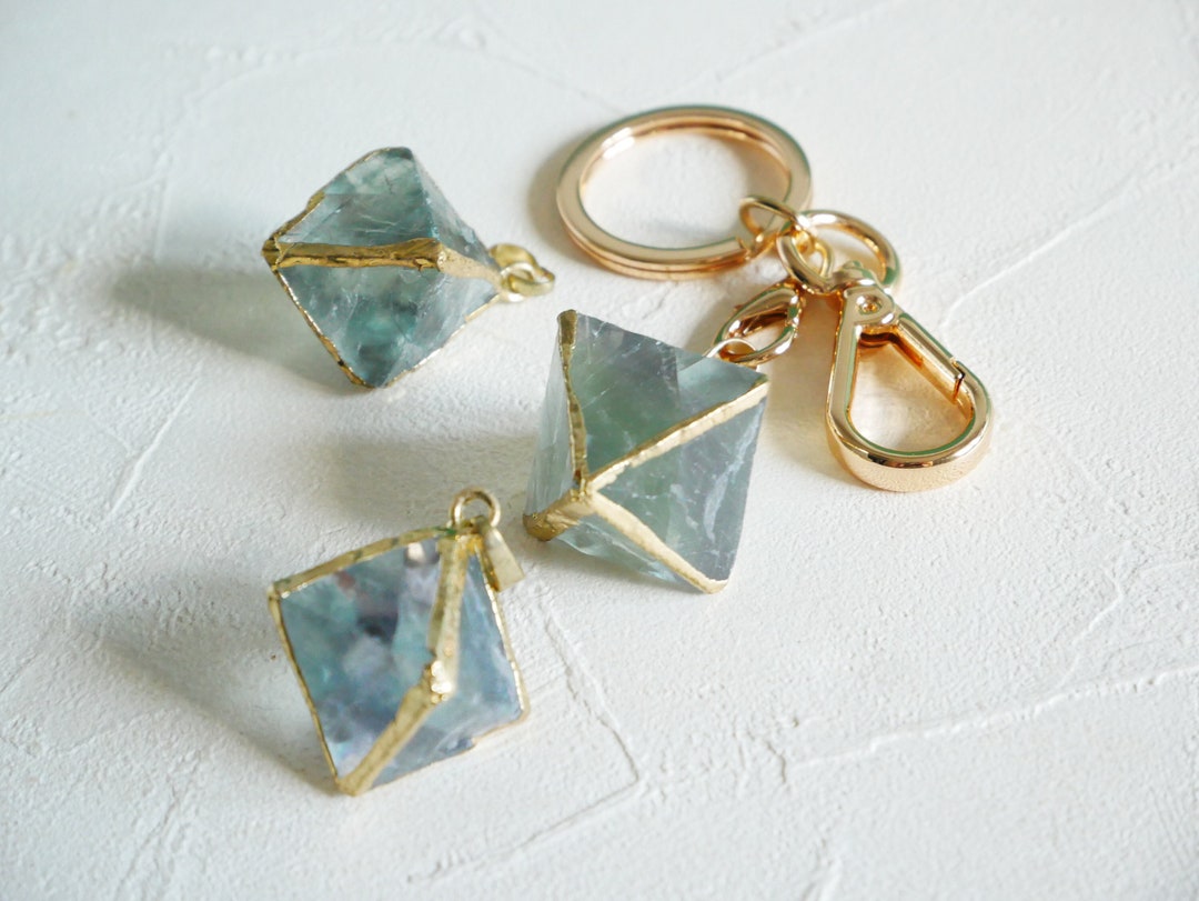 Green Fluorite Keychain, Crystal Keychain, Gemstone Keychain, Boho ...