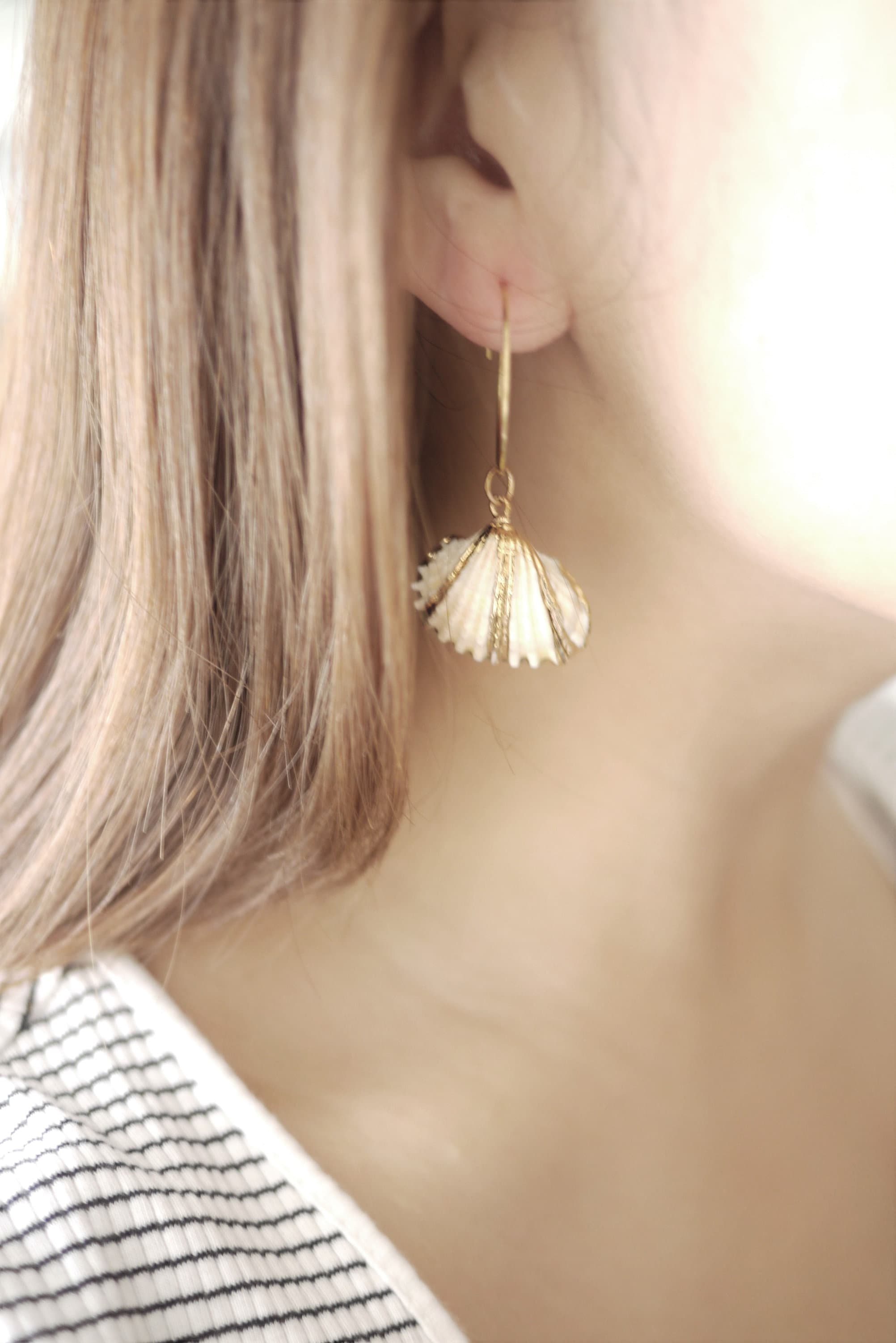 Shell Hoop Earrings Sea Shell Earrings Beach Earrings Boho - Etsy Hong Kong