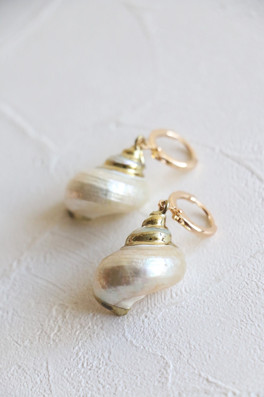 Shell Hoop Earrings, Sea Shell Earrings, Beach Earrings, Boho Earrings ...