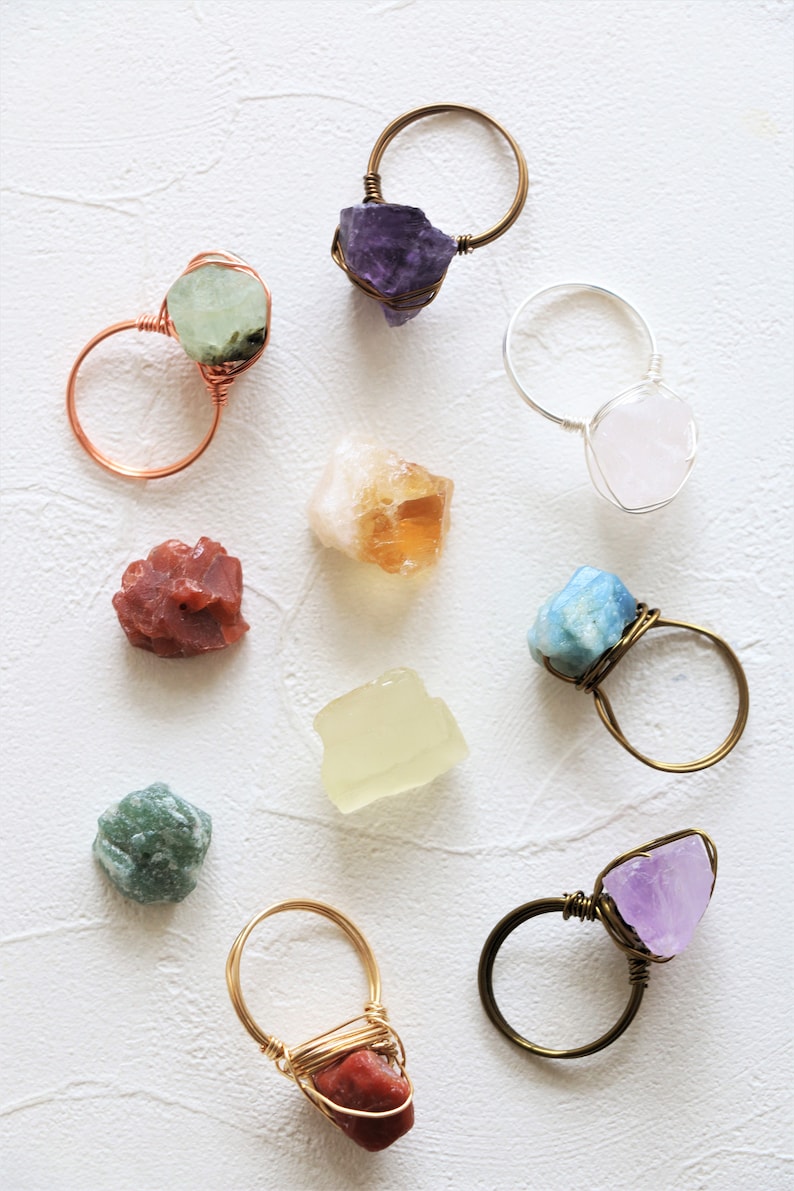 Crystal Ring for Women Natural Stone Ring Crystal Quartz Ring ...