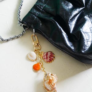 Sea Shell Keychain, Gold Shell Keychain, Natural Seashell, Ocean Gift ...