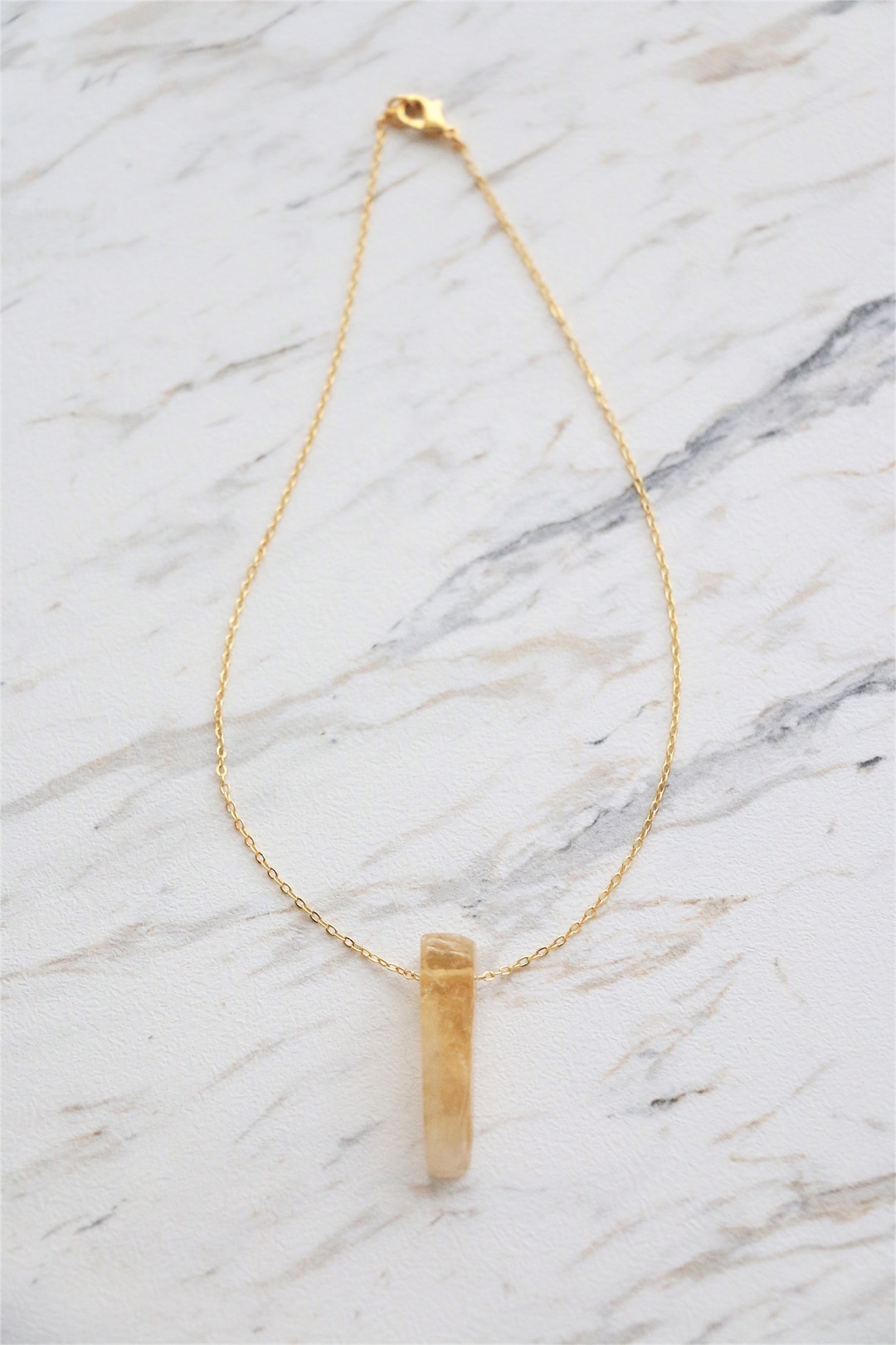 Citrine Necklace Raw Crystal Necklace Natural Stone Necklace Crystal ...
