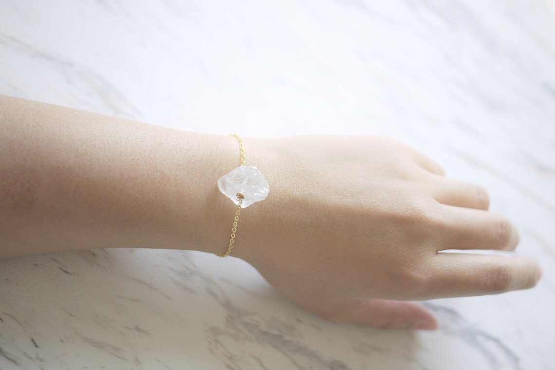 Raw Crystal Bracelet Stone Bracelet Quartz Bracelet Gemstone Bracelet ...