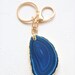 Blue Agate Keychain Crystal Keychain Gemstone Keychain Boho - Etsy