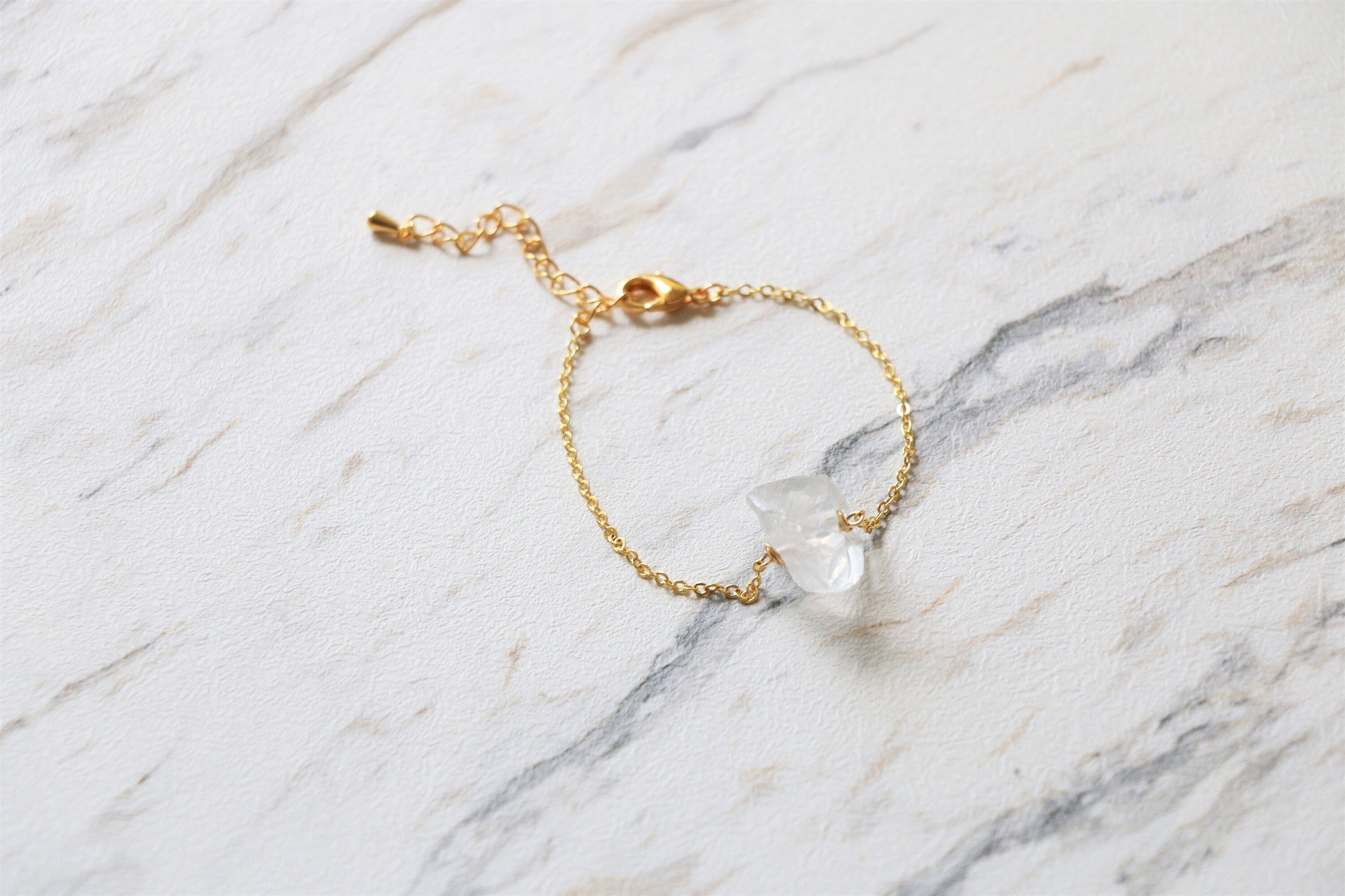 Raw Crystal Bracelet Stone Bracelet Quartz Bracelet Gemstone - Etsy ...