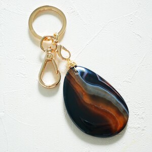 Onyx Keychain, Crystal Keychain, Gemstone Keychain, Boho Keychain ...