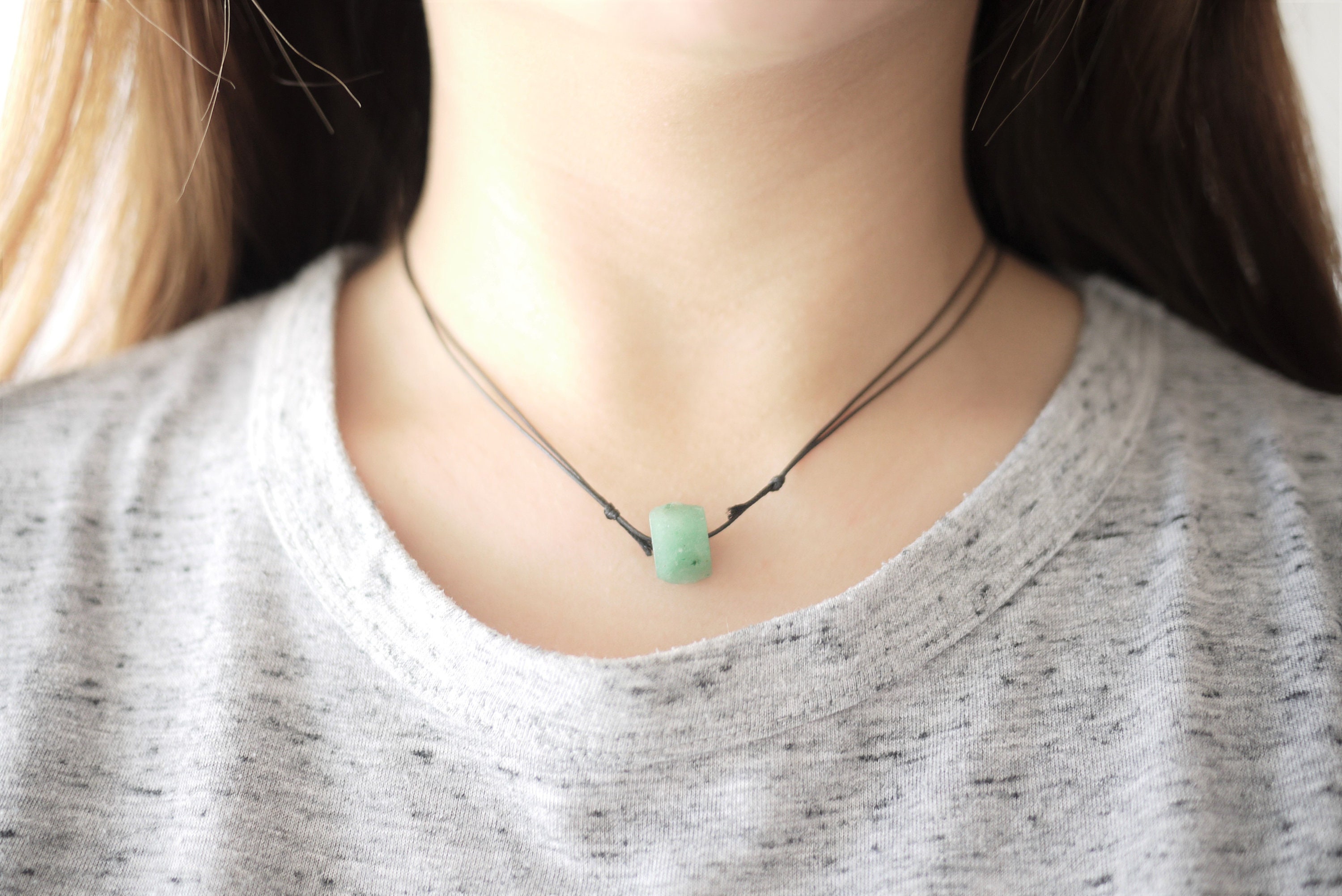 Green Aventurine Necklace Natural Stone Necklace Crystal | Etsy