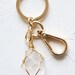 White Quartz Keychain, Stone Keychain, Gemstone Keychain, Boho Keychain ...