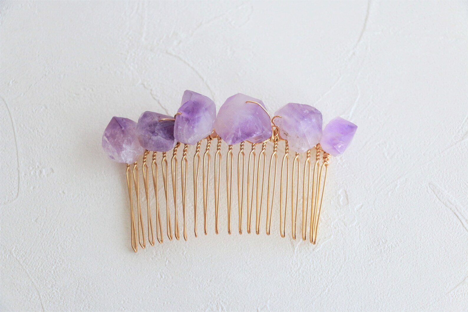 Amethyst Hair Comb Crystal Hair Comb Gemstone Hair | Etsy