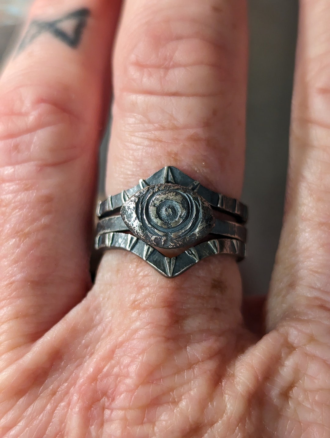 Protective Eye Sterling Triplet Rings - Etsy