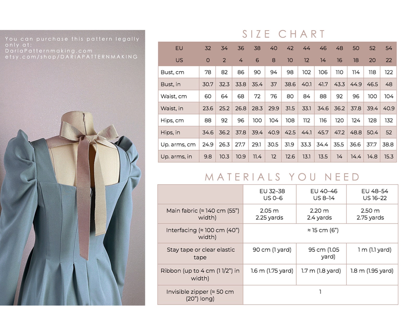 Pleated Dress With a Bow Back Detail and Puff Sleeves EU 32-54 US 0-22 ...