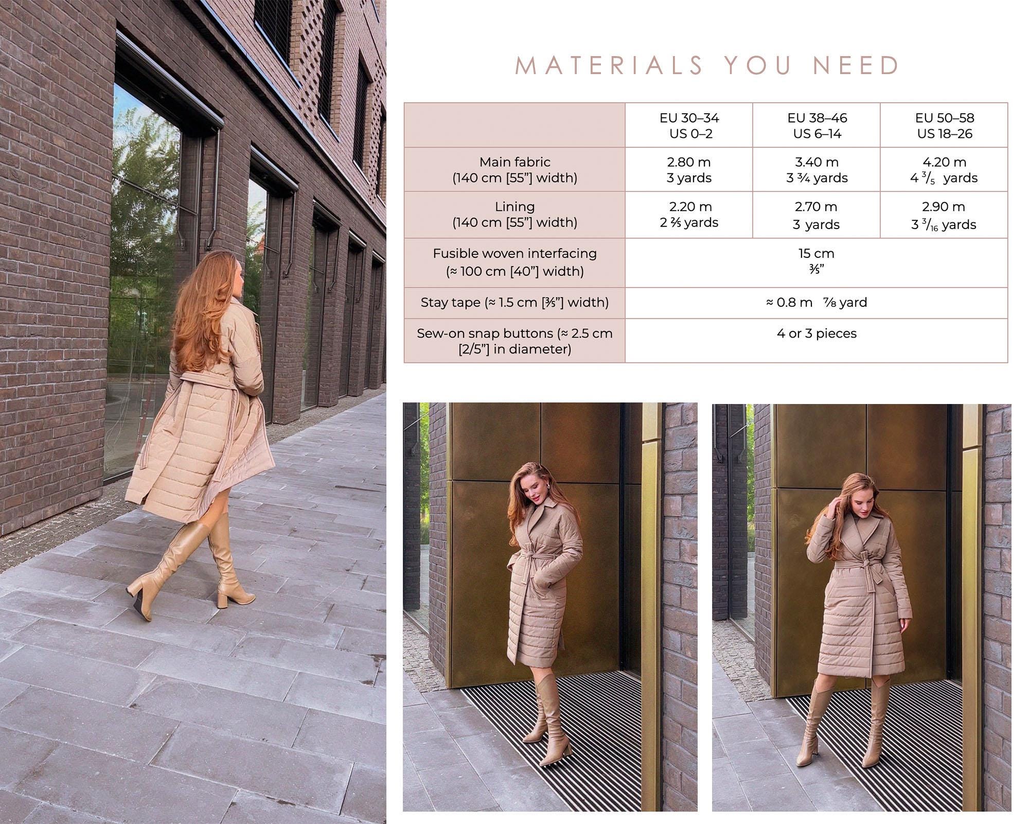 Quilted Coat Sewing Pattern: Oversized Collar, Dropped Shoulder (PDF ...