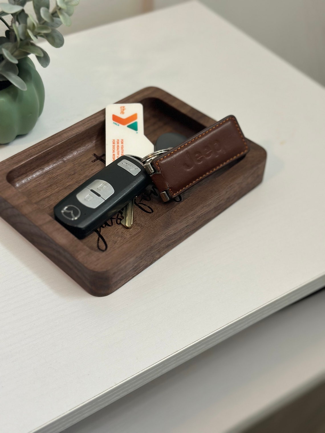 Christian Walnut Catch All Tray / Key Tray - Etsy