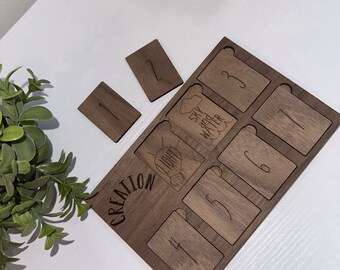 Days of Creation Puzzle, Wooden Puzzle, Bible Puzzle, Christian Gifts ...