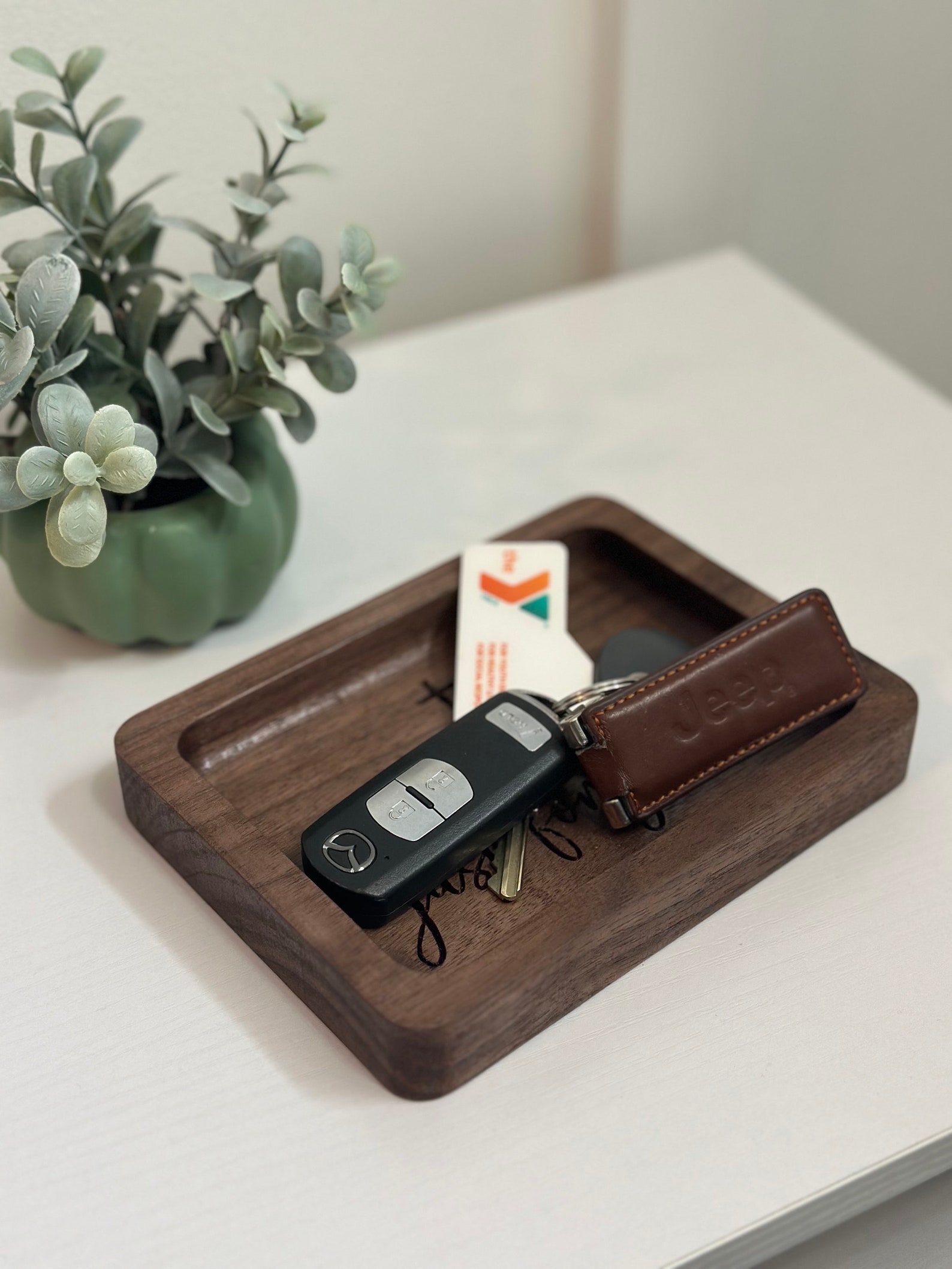Christian Walnut Catch All Tray / Key Tray - Etsy