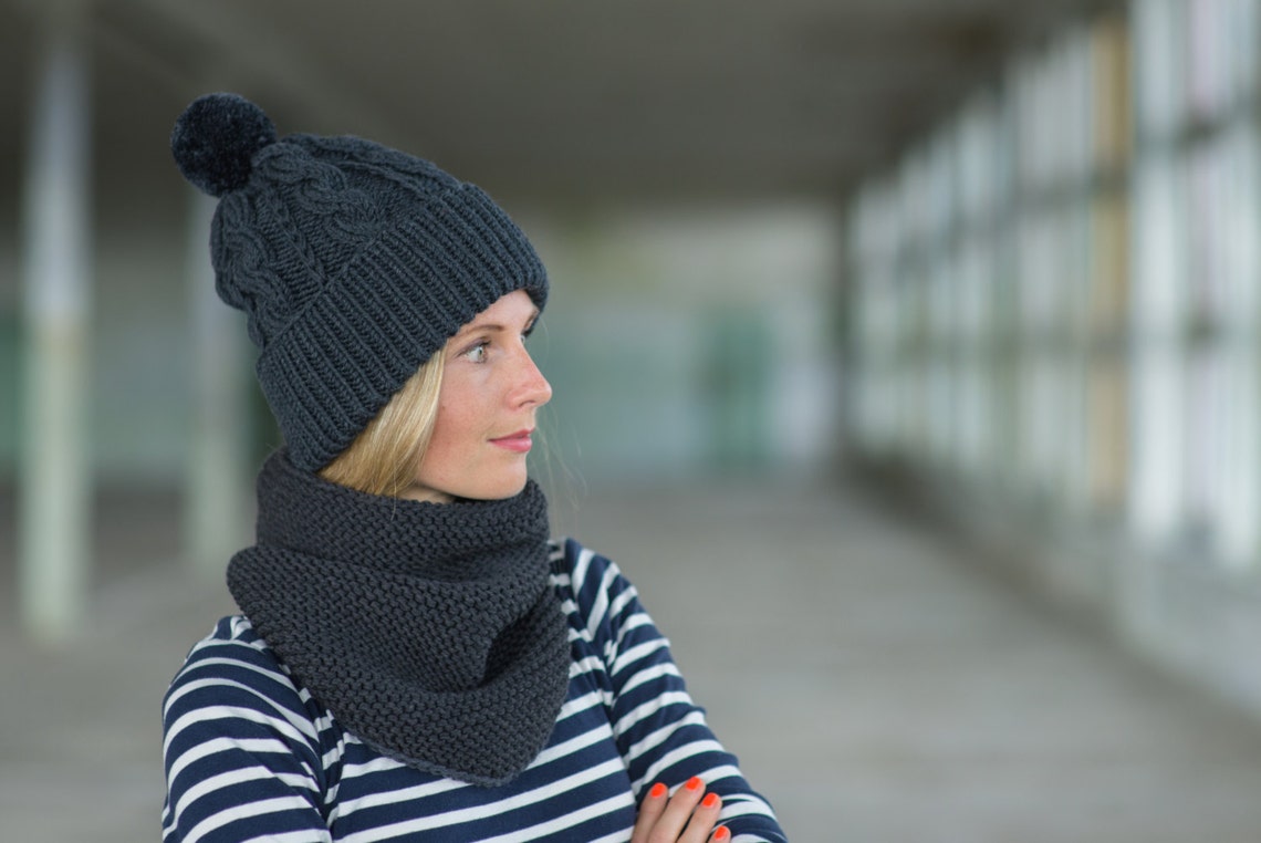 Chunky Wool Cuffed Hat / the Adelaide / Hand Knit Wool Beanie / Cable ...