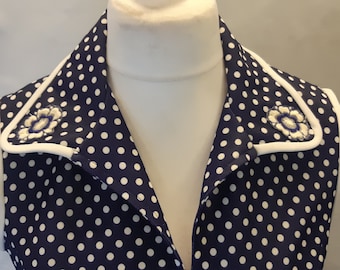 Navy Spotted Dress - Etsy