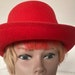 Vintage Hat 60s 70s Red Felt Wool With Faux Leather Detail Top Hat - Etsy