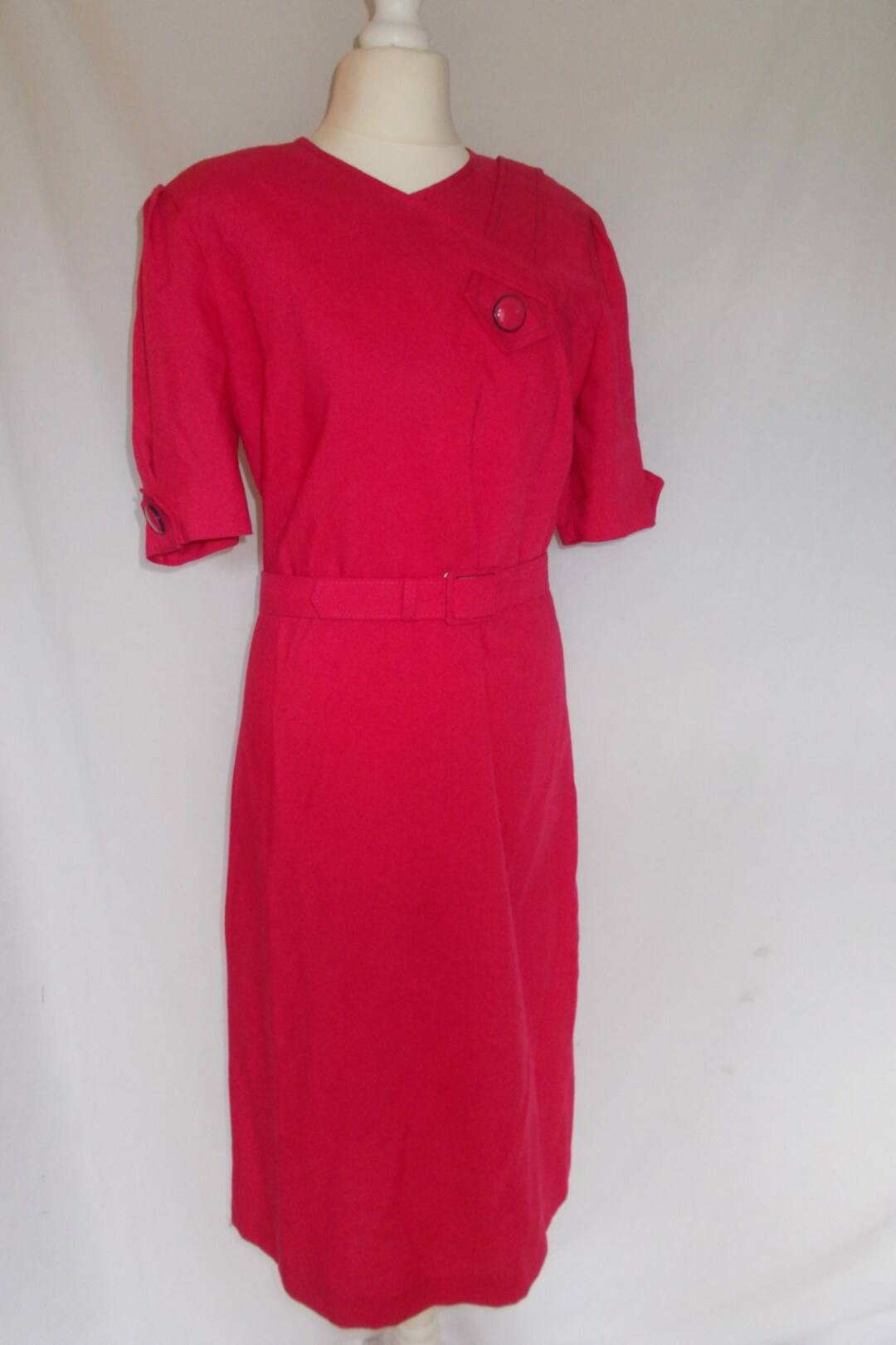Vintage Dress 80s by Riddella Pencil Wiggle Dress Pink Size - Etsy