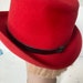 Vintage Hat 60s 70s Red Felt Wool With Faux Leather Detail Top Hat - Etsy