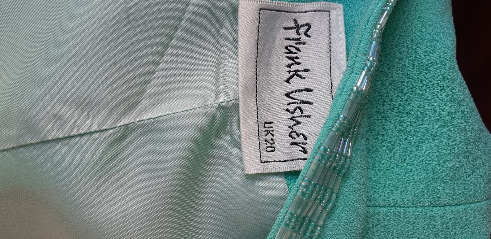 Vintage Frank Usher Jacket 80s Mint Green With Glass Beading - Etsy UK