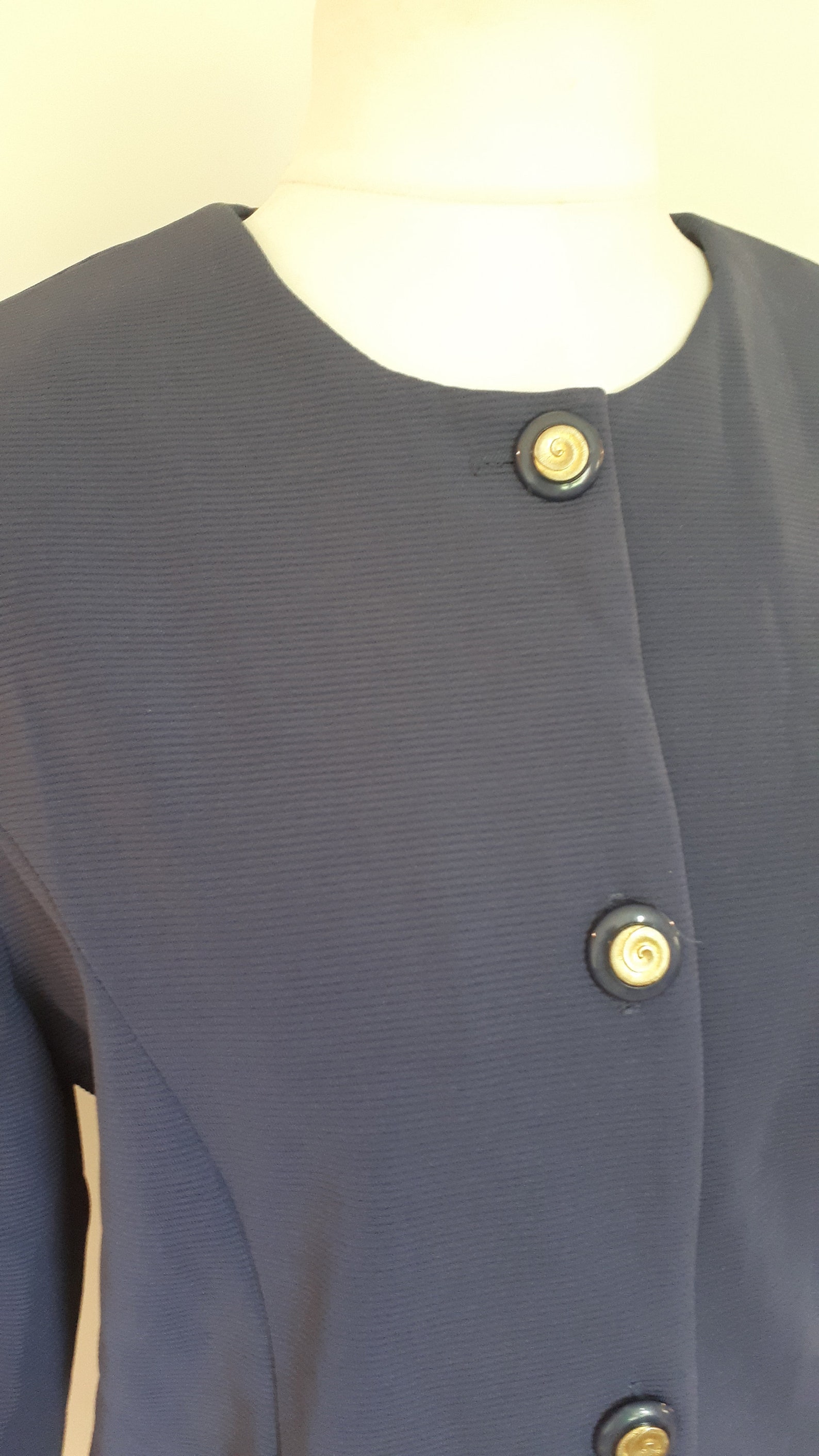 Vintage Collarless Lavender Blue Jacket From 80s by First Avenue Size ...