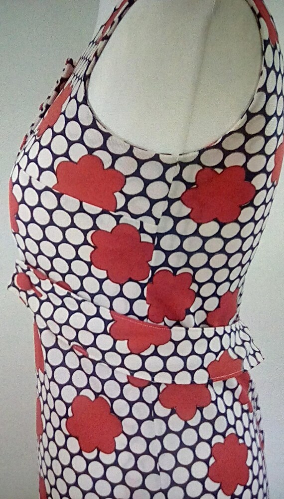 Vintage maxi dress 1970's spotted Floral red white bl… - Gem