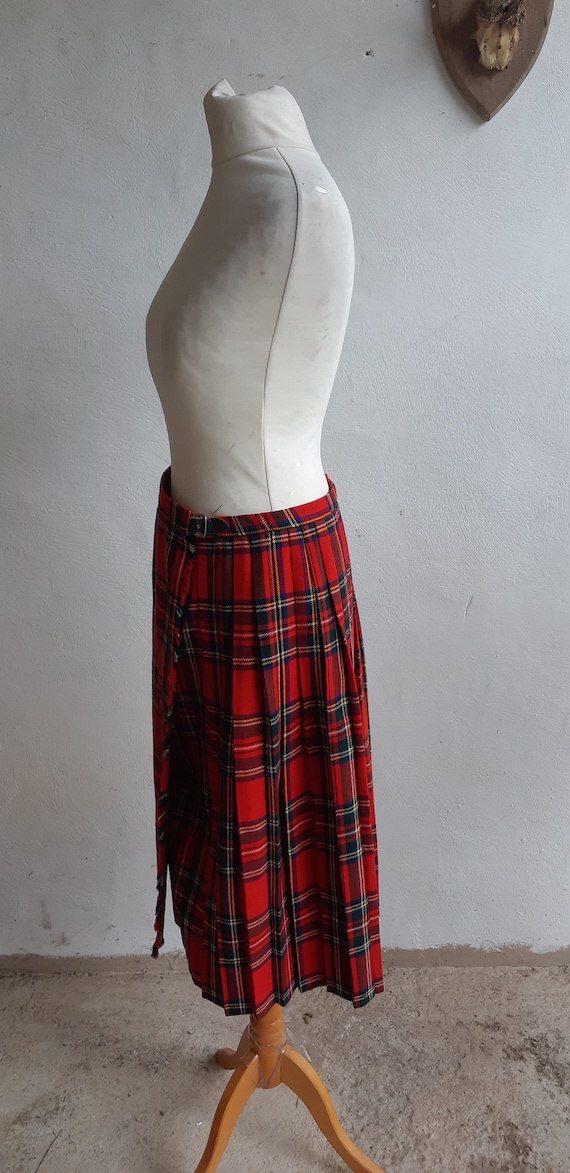 Vintage kilt red wrap kilt tartan plaid by St Michael… - Gem