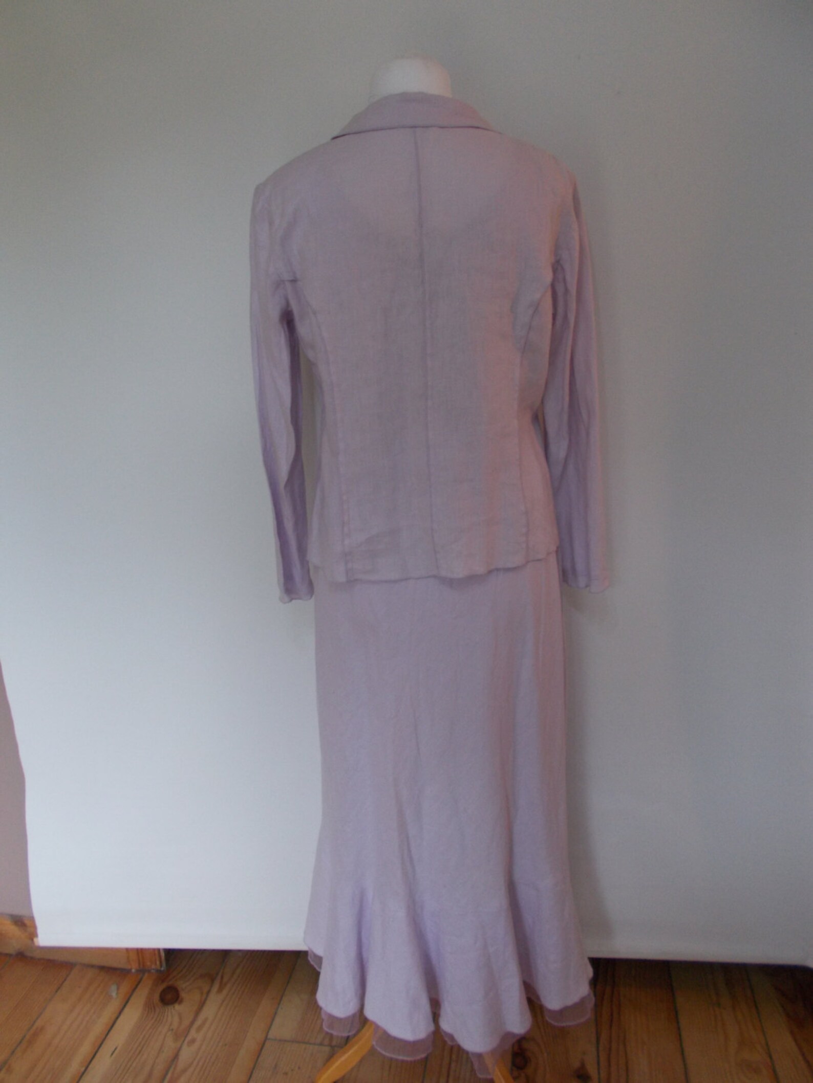 Vintage 90 Dress Suit by Max Pierre Lilac Linen Beaded Dress - Etsy