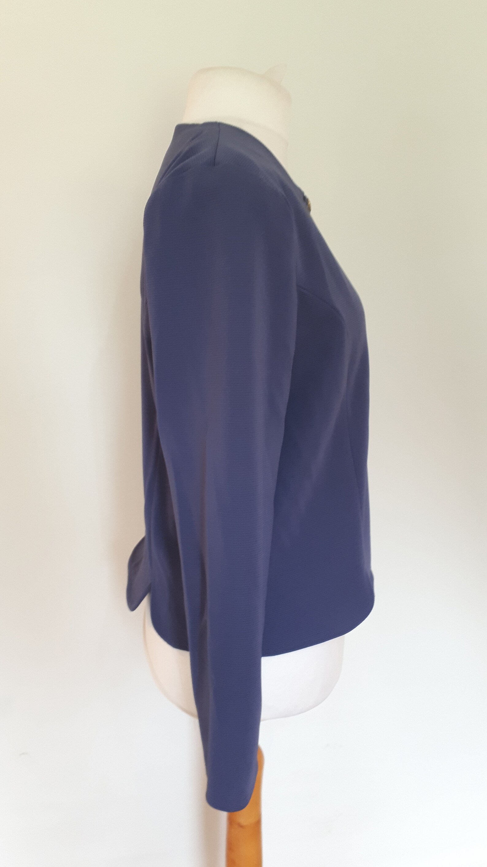 Vintage Collarless Lavender Blue Jacket From 80s by First Avenue Size ...