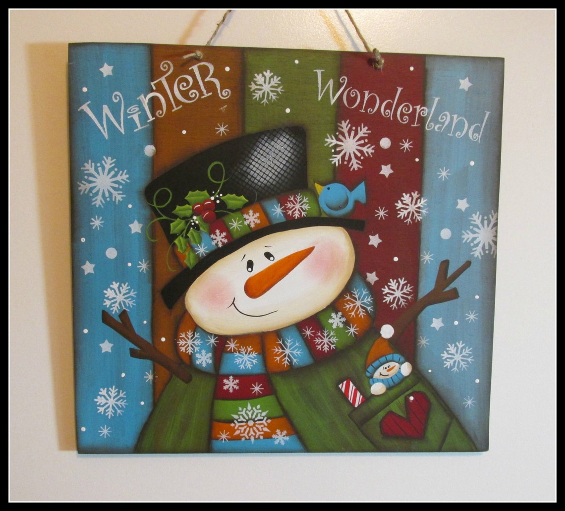 Winter Wonderland Snowman Wall Art | Etsy