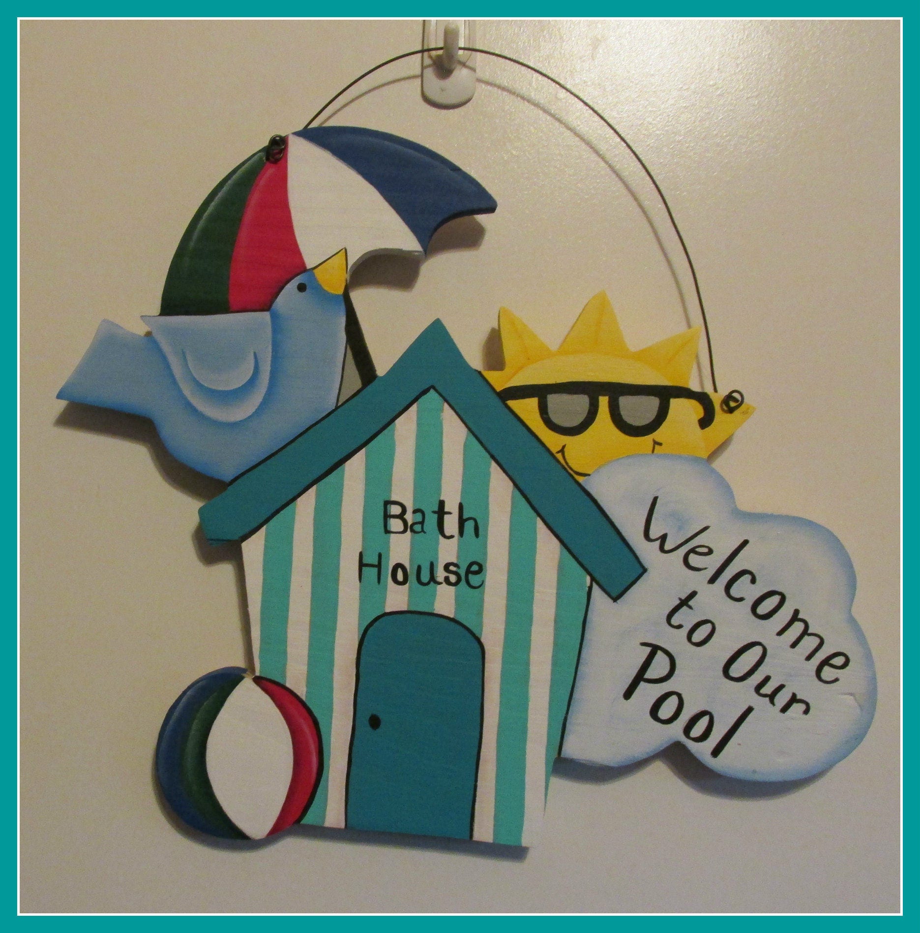 Summer Fun Pool Welcome Sunshine Bath House Umbrella - Etsy