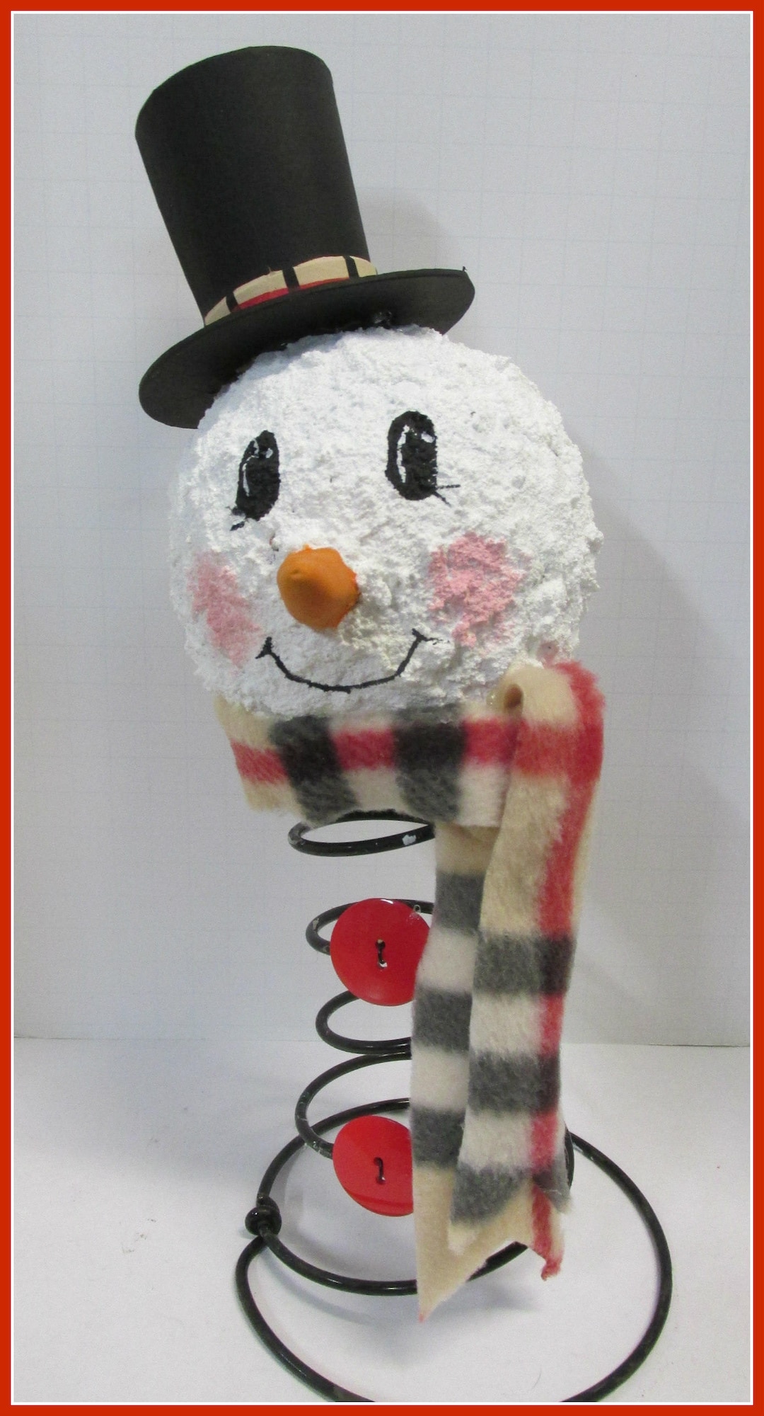 Vintage Bedspring Snowman Tree Topper, Table Decor, Shelf Sitter ...