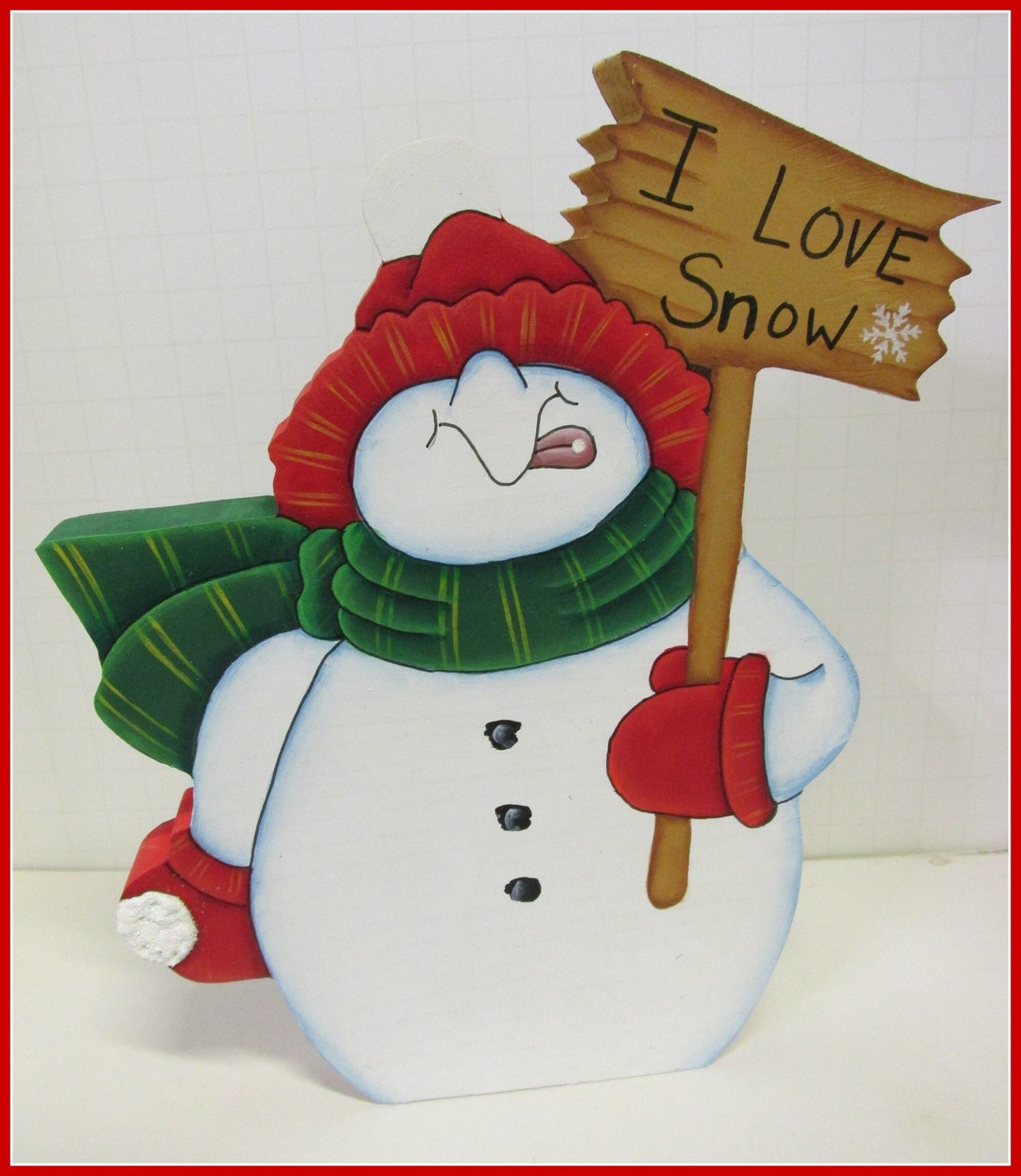 Snowman Decor: Catching Snowflake, Fun Sign - 8x7 Inches - Etsy