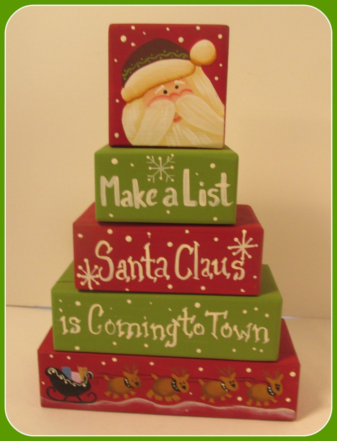 Santa Stacking Blocks. - Etsy