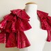 Red Sequin Ruffled Bolero: Pleated Shrug, Size 18, Satin Lined - Etsy