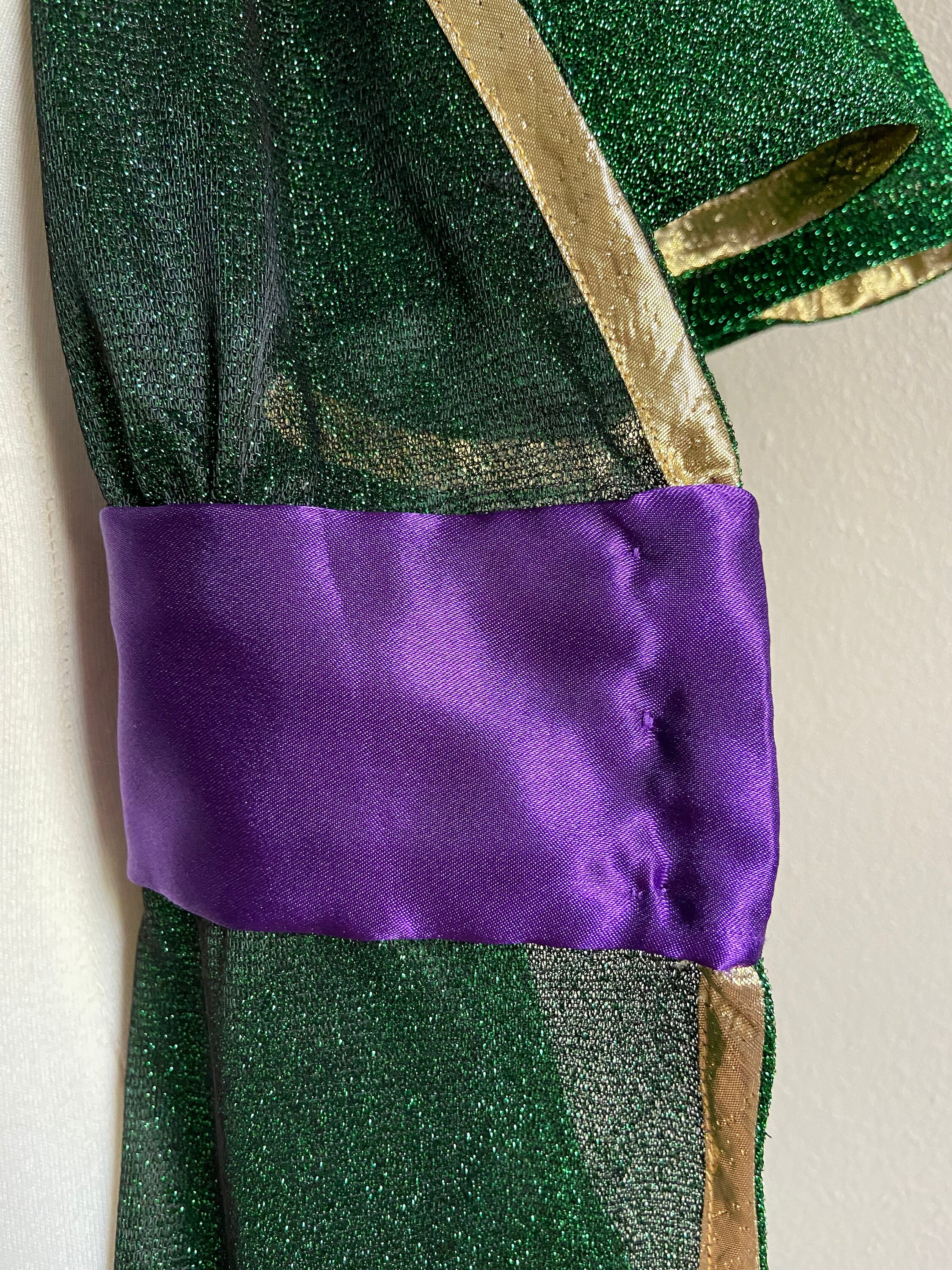 Metallic Green Duster Jacket: Satin Purple French Seams, Size M - Etsy