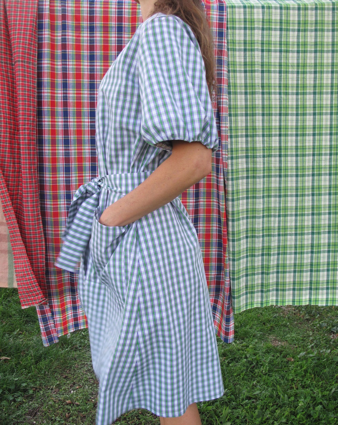 Mabel Dress-vintage Plaid Fabric-house Dress-vintage Collection. - Etsy