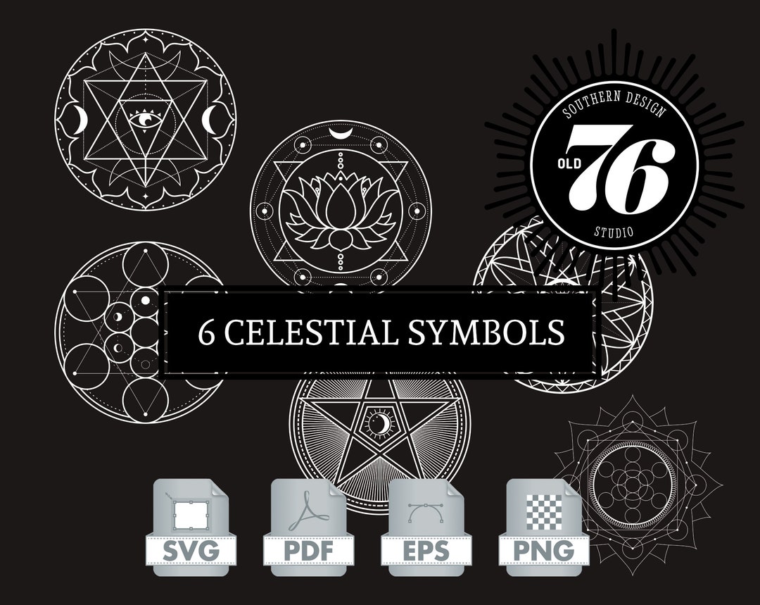 Celestial Symbols Svg, Chakras Svg, Eps, Pdf, Png - Etsy