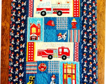Fire truck quilt | Etsy