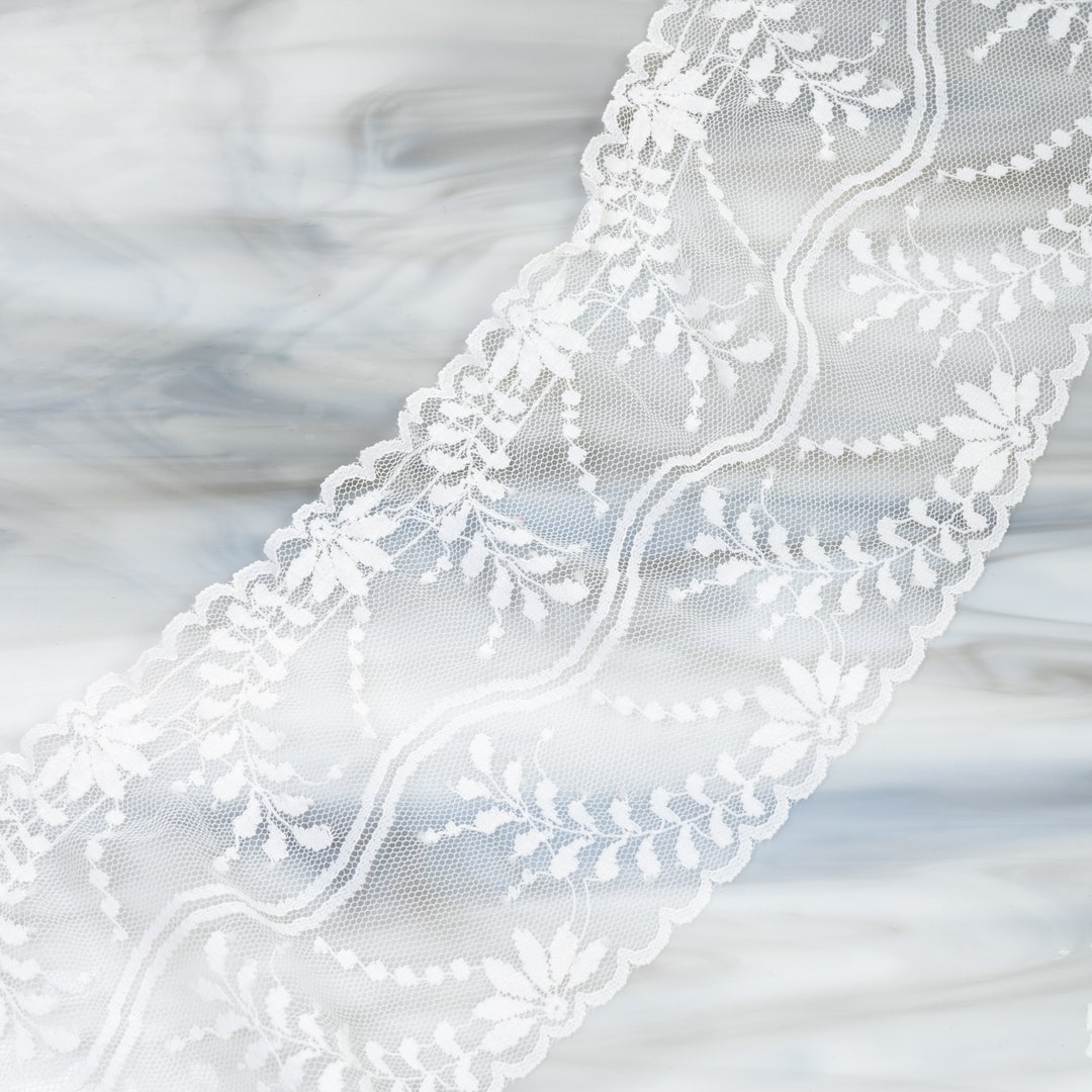 Vintage Flower Patten White Lace Edge Trim 2 Yard 50605007 - Etsy