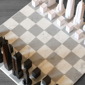 New York City Architectural Chess Set - Etsy