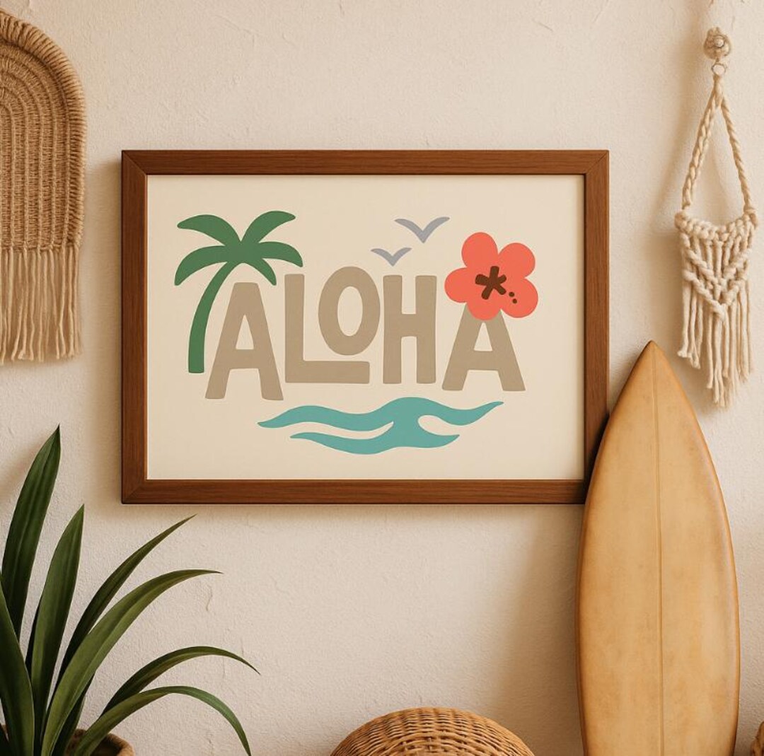 Aloha Hawaiian Digital Print - 10x8 Printable Download - Etsy