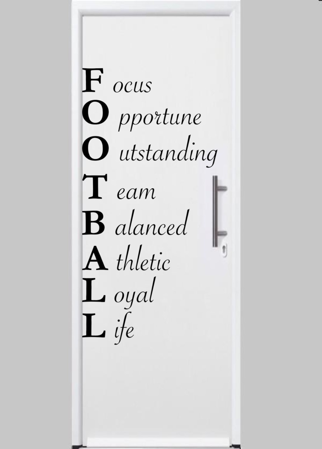 Football Acrostic Wall Decal Football Decor Football Wall - Etsy