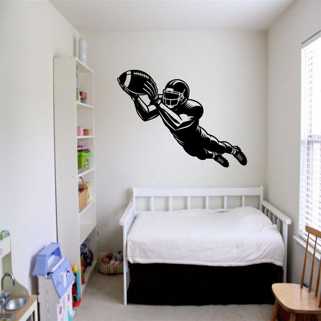 Football Player Decal - Wide Receiver Decal - Football Room Decal ...