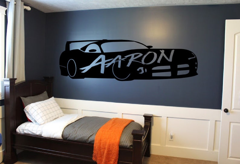 Custom Racecar Wall Decal With Name Inscribed Racing Decal - Etsy