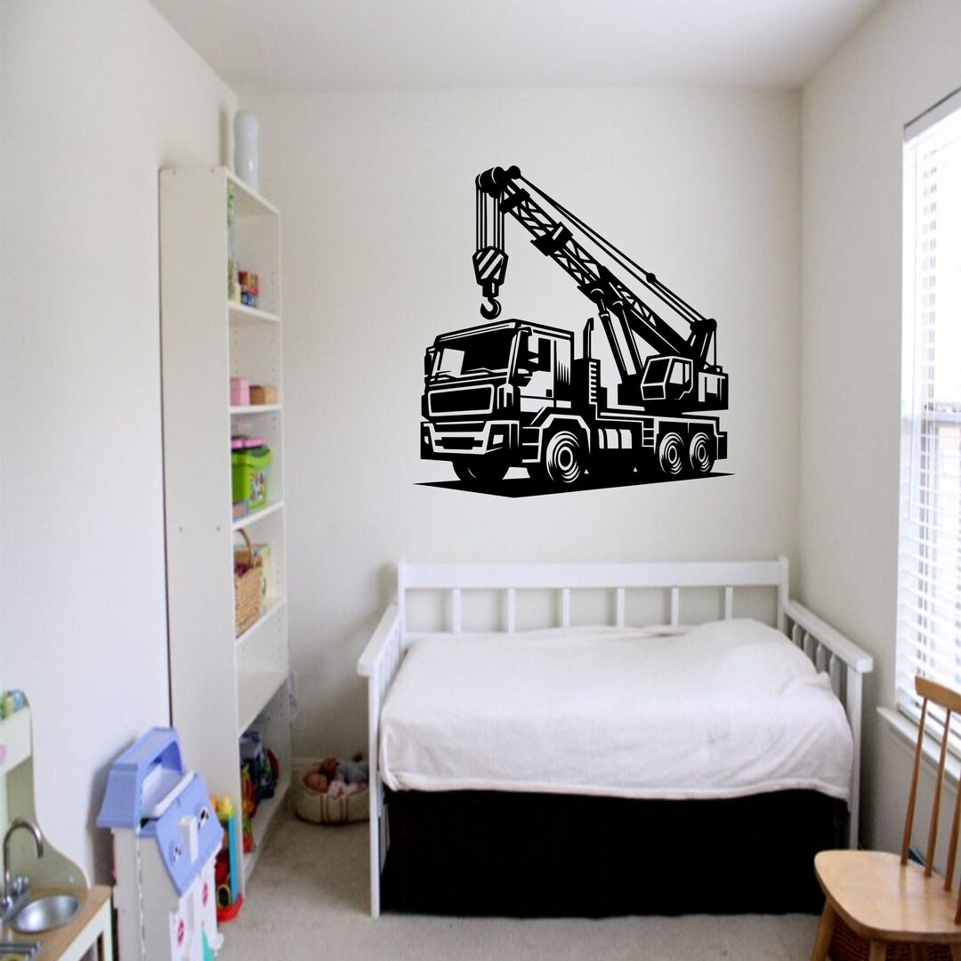 Crane Decal - Crane Truck Decal - Large Crane Decal - Toddler Crane ...