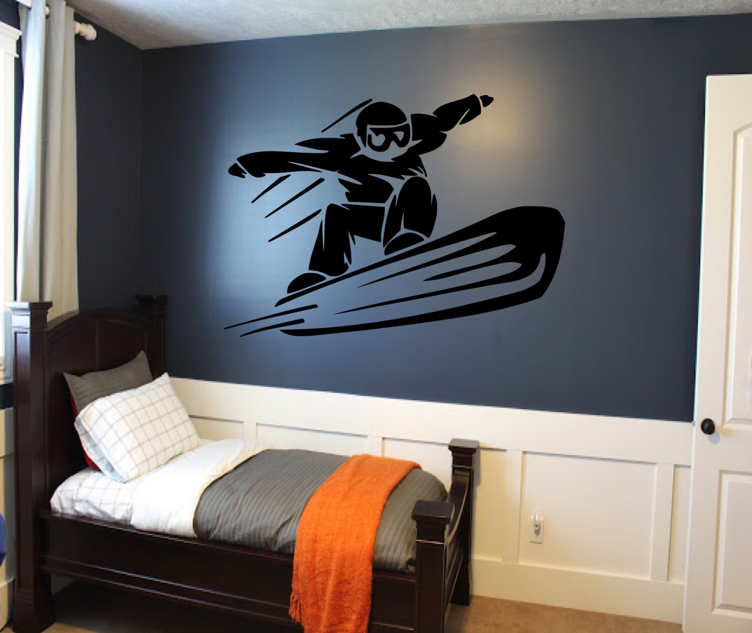 Snowboarder Kids Room Wall Decal Snowboarding Decor - Etsy