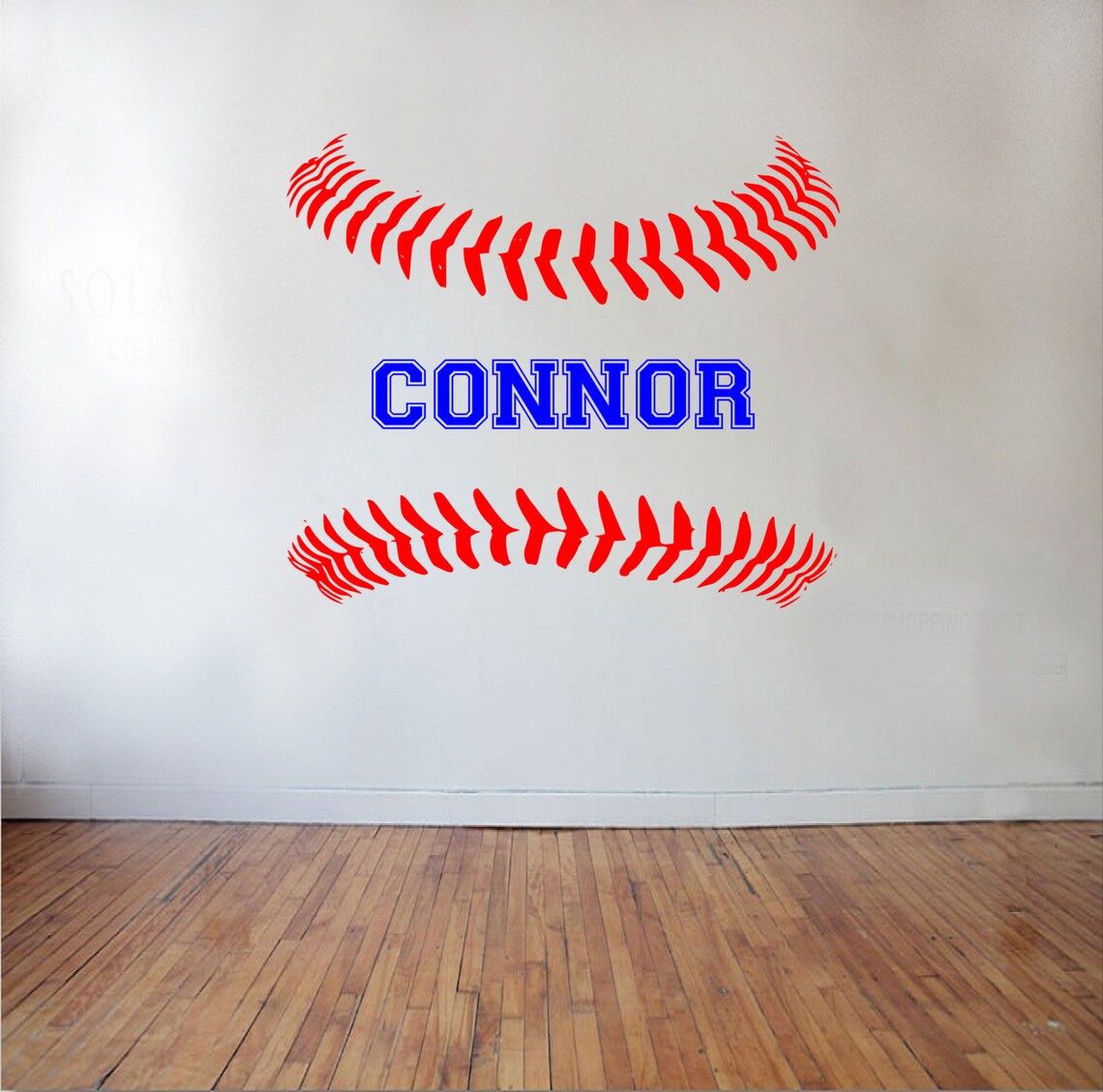 Baseball Softball Laces With Custom Name Wall Decal Baseball - Etsy